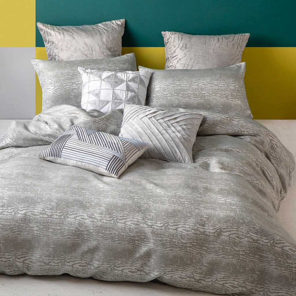 Moire Silver Quilt Set- King | Poppy Laine