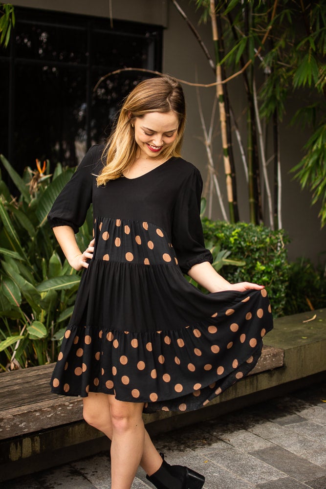 Giselle Dot Tiered Dress | Poppy Laine